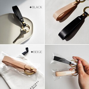 Colorful Leather Key Fob Strap With Engraving Gold Keyring loop - Etsy