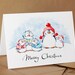 Penguins Christmas Card, Cute Penguin Greeting Card, Funny Christmas ...