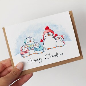 Penguins Christmas Card, Cute Penguin Greeting Card, Funny Christmas ...