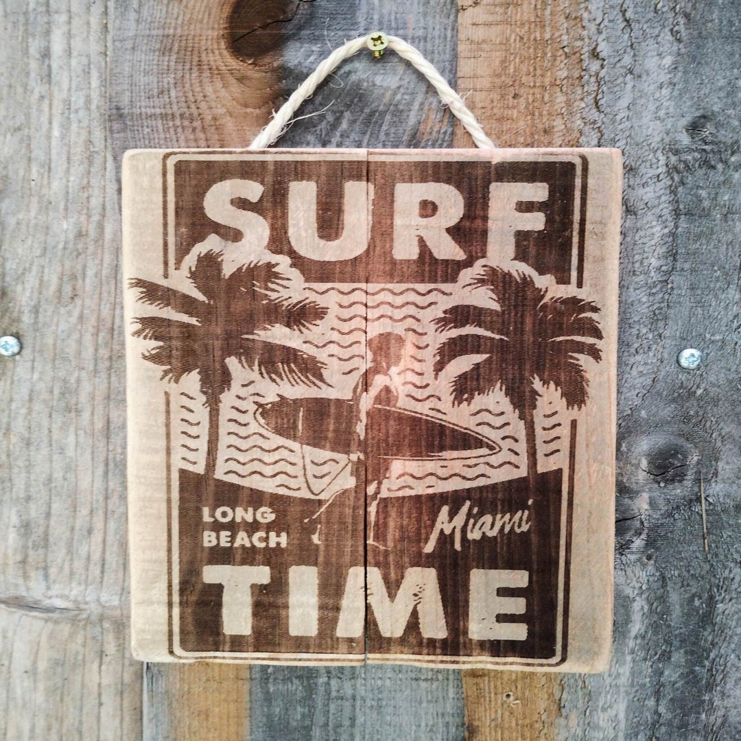 Vintage Wooden Surf Shack Sign. Distressed Reclaimed Wood Sign ...