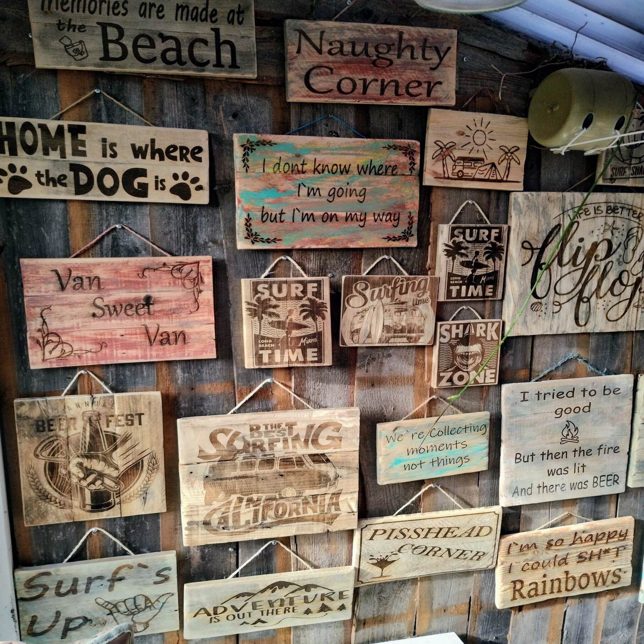 Distressed Wooden Surf Shack Sign. Vintage Reclaimed Wood Sign ...