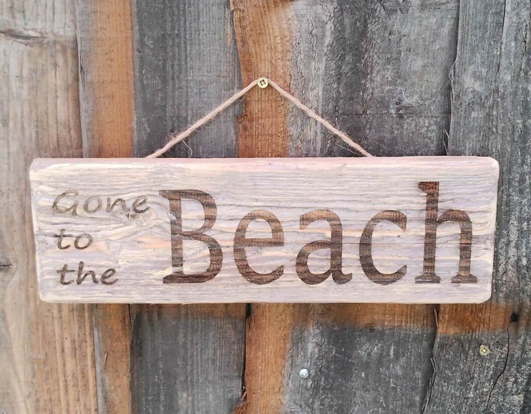 Vintage Beach Sign Made From Reclaimed Wood. Distressed Present Gift ...