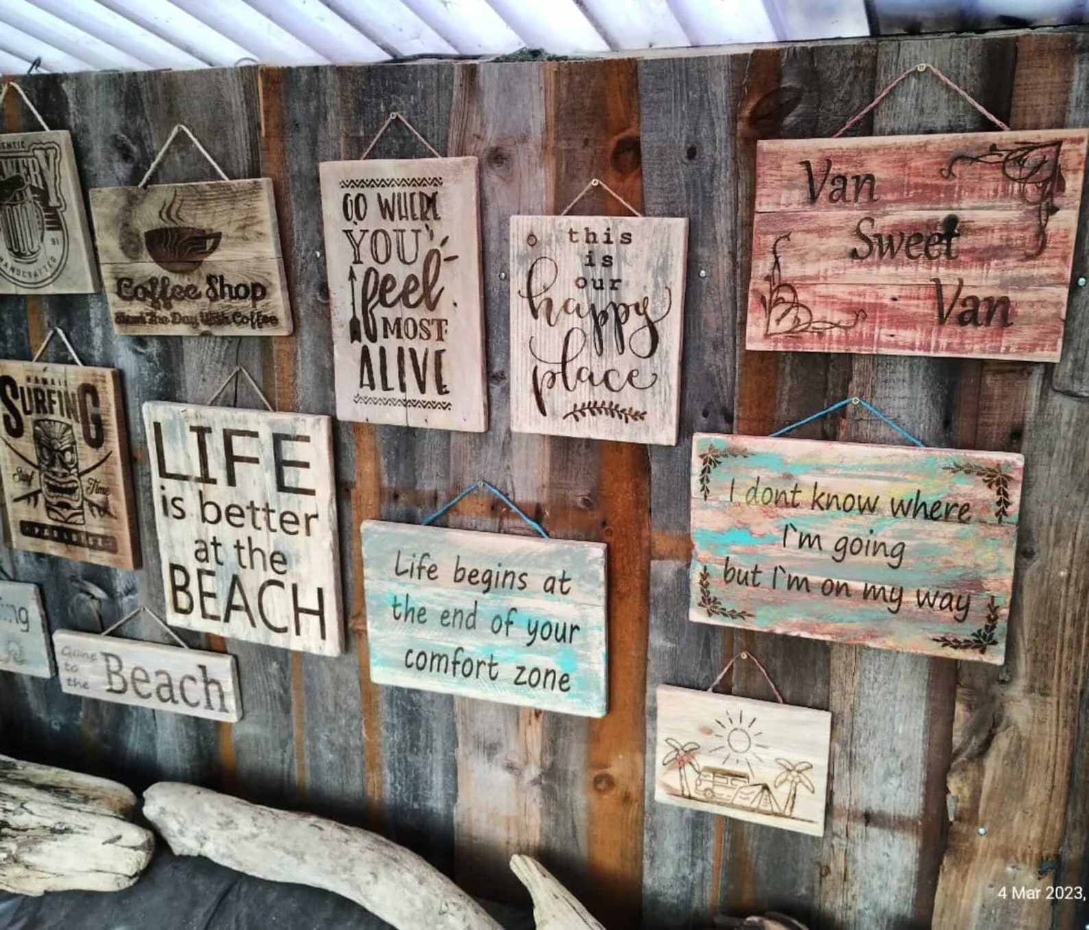 Distressed Wooden Surf Shack Sign. Vintage Reclaimed Wood Sign ...