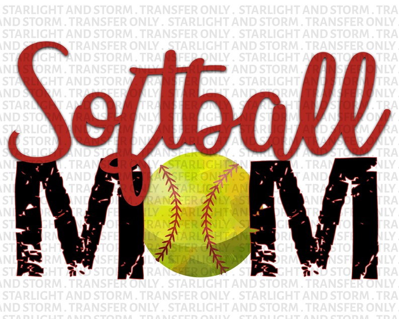 Softball Mom Grunge Distressed Sublimation Transfer Heat | Etsy