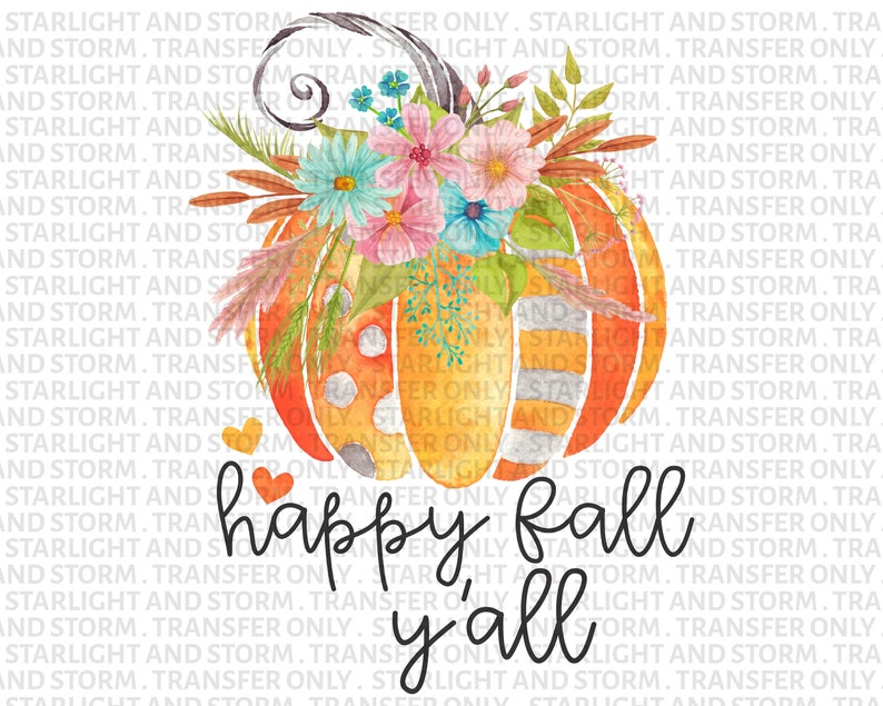 Happy Fall Y'all Sublimation Transfer Heat Press | Etsy