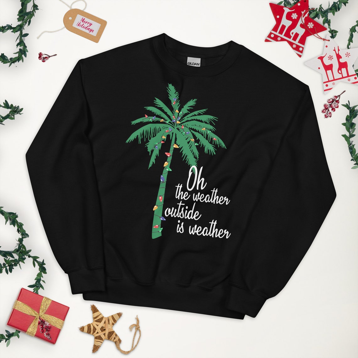 Oh the Weather Outside is Weather Ugly Holiday Sweater - Unisex ...