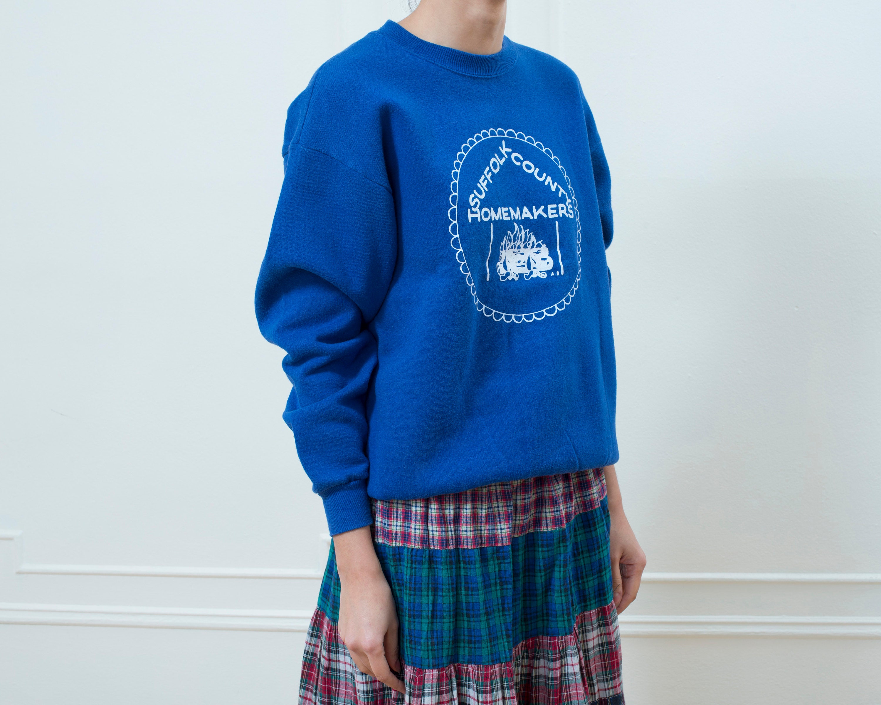 80s Blue Lee Crewneck Graphic Sweatshirt Medium Homemakers Logo Cotton ...