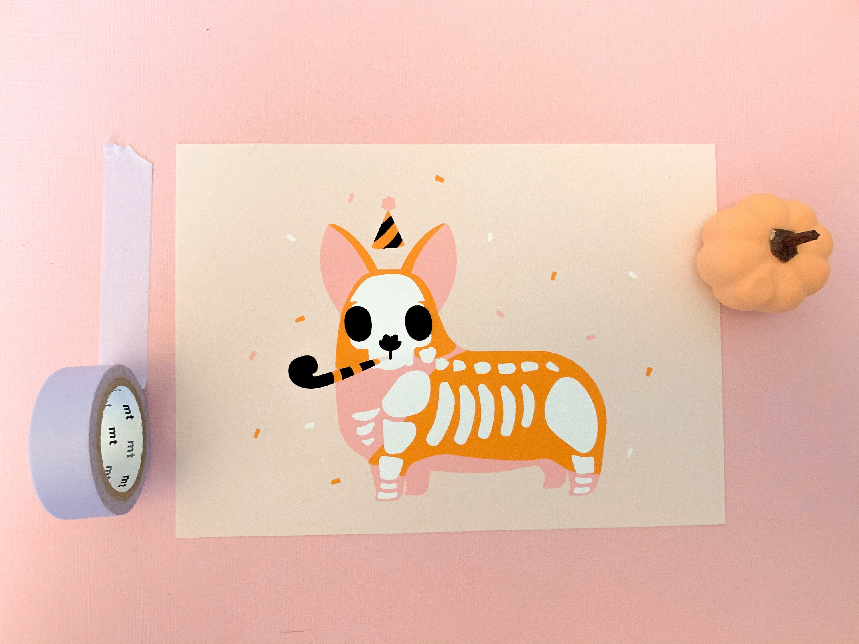 Skeleton Corgi Print Dog Art Corgi Illustration Corgi | Etsy