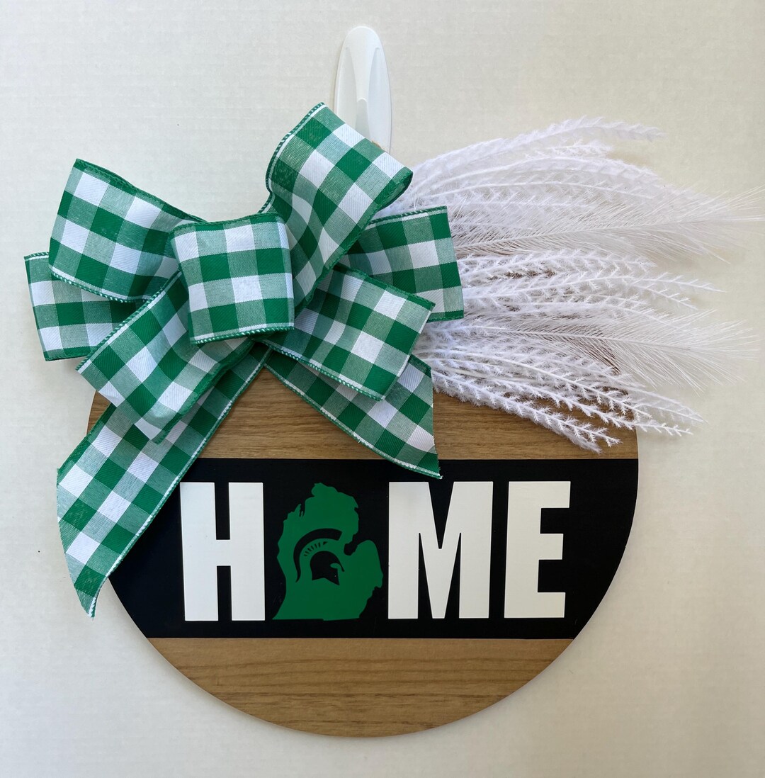 15" Michigan State (MSU) Front Door Decoration Wreath/sign - Etsy