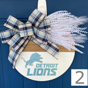 15" Detroit Lions Front Door Decoration Wreath/sign - Etsy