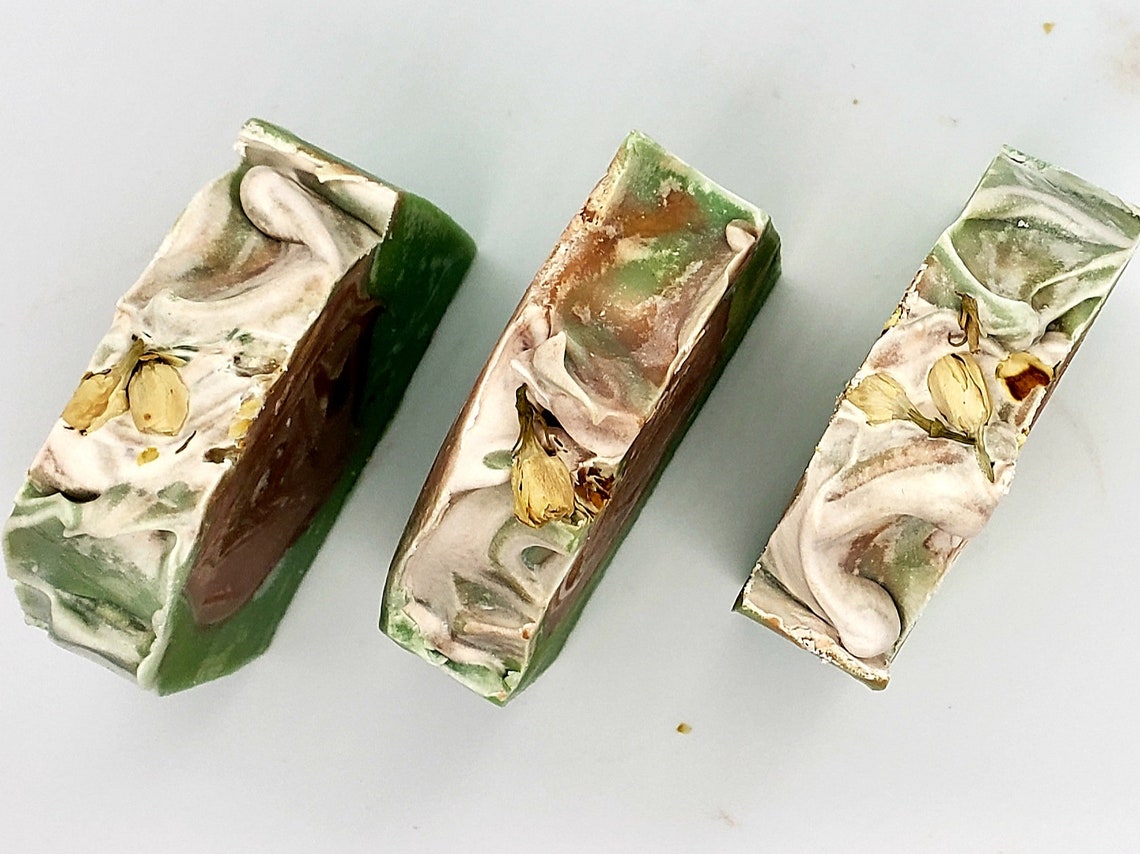 Spa Day Citrus and Musk Scented Bar Soap Copper and Green Swirl ...