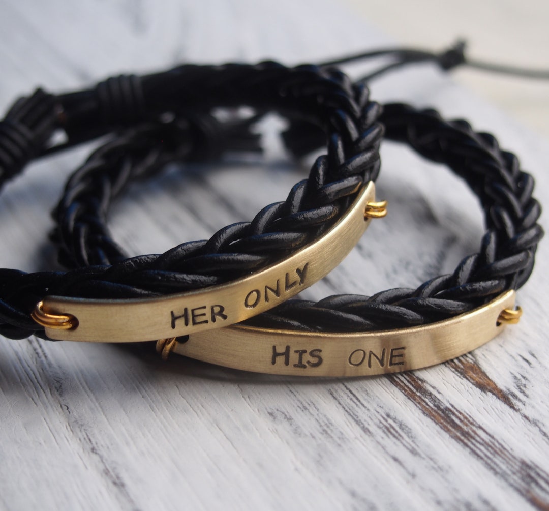 Custom Couples Gifts, Couple Bracelets, His One Her Only, Personalized ...