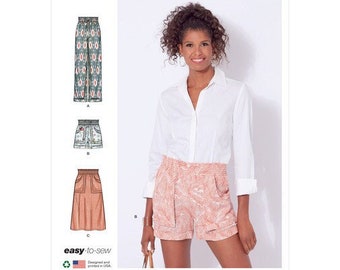 Butterick B6934 Sewing Pattern for Misses' Side Tie Wrap Skirt in Two ...