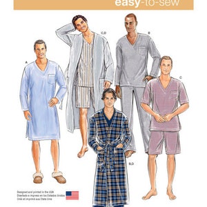 Sewing Pattern for Men's Classic Loungewear & Robe, Simplicity S1021 ...