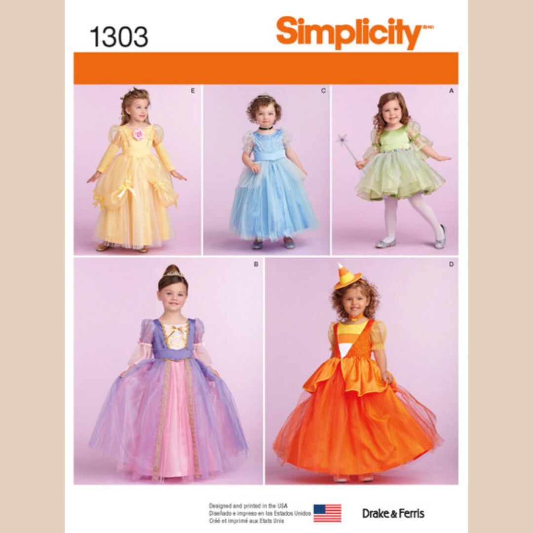 Simplicity S1303 Sewing Pattern for Toddler and Childs Princess ...