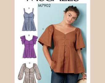 Butterick 6562 Misses and Plus Size Easy to Sew Front Button Close ...