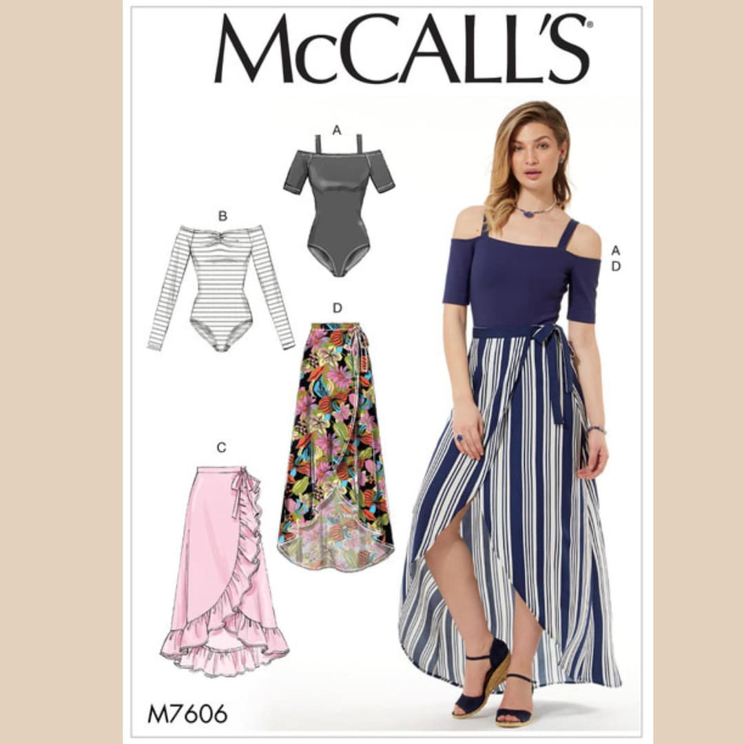 Mccall's M7606 Sewing Pattern for Misses Knit Close Fitting Off-the ...