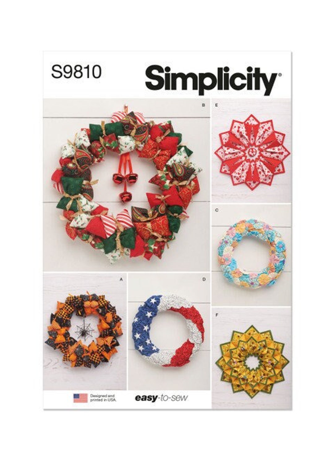 Simplicity S9810 Sewing Pattern for Easy to Sew Seasonal Wreaths ...