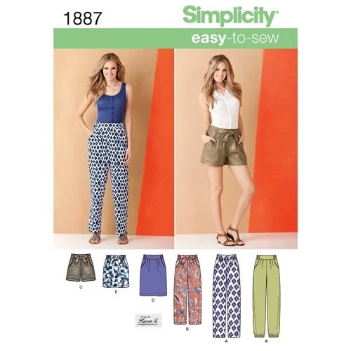 Simplicity 8841 Pull on Pants Simple Sewing Pattern Minimal - Etsy