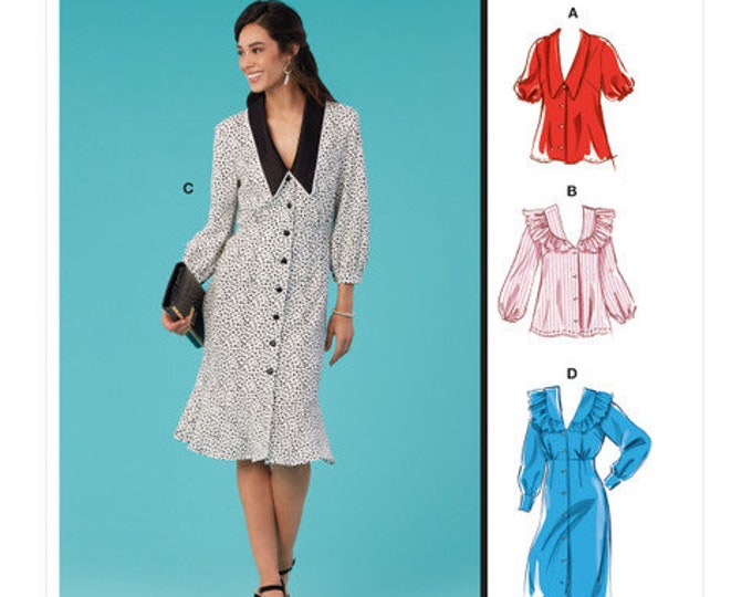 Mccall's M8284 Sewing Pattern, Misses' and Plus Size Front Button Tops ...