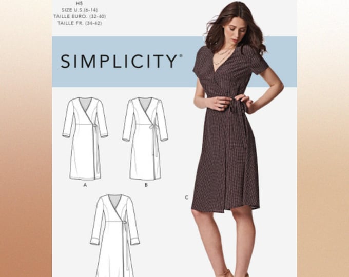 Simplicity S8735 Sewing Pattern, Misses', Petite and Plus Size Wrap ...