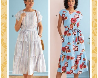 Butterick B6727 Sewing Pattern, Misses' or Plus Size Easy to Sew Faux ...