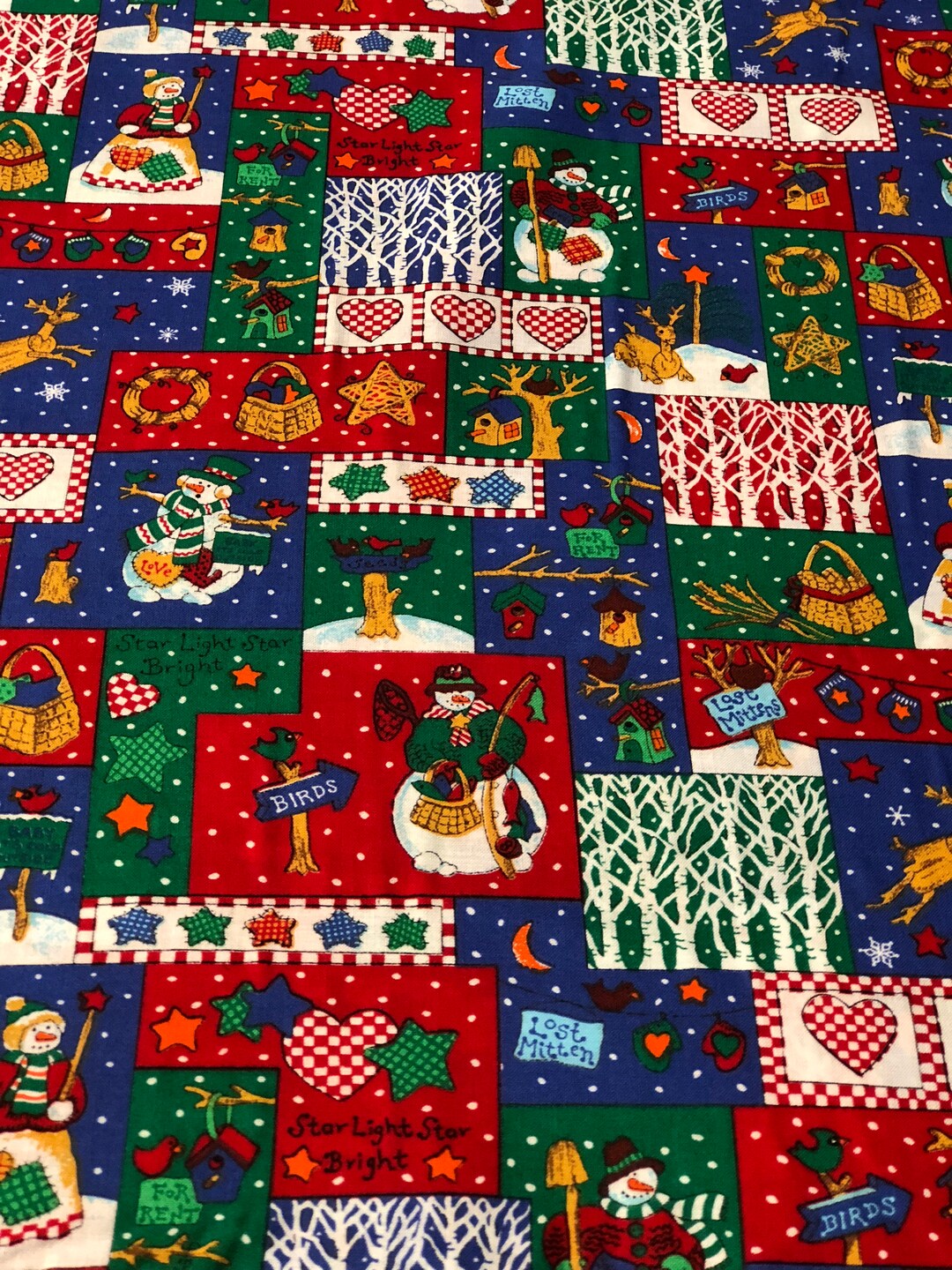 Fabric, Vintage 1999 Snowman Print Fabric, Baby It's Cold Outside, Sold ...