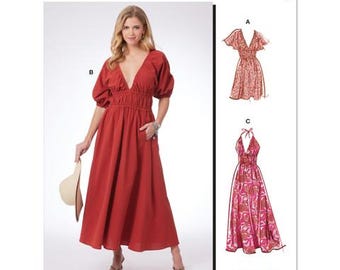 Mccall's M8348 Sewing Pattern for Misses' Easy Sew Knit Pullover Dress ...