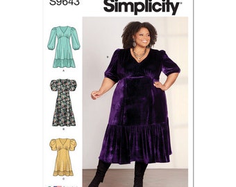Simplicity S8875 Sewing Pattern, Misses and Women's Plus Size Deep V ...