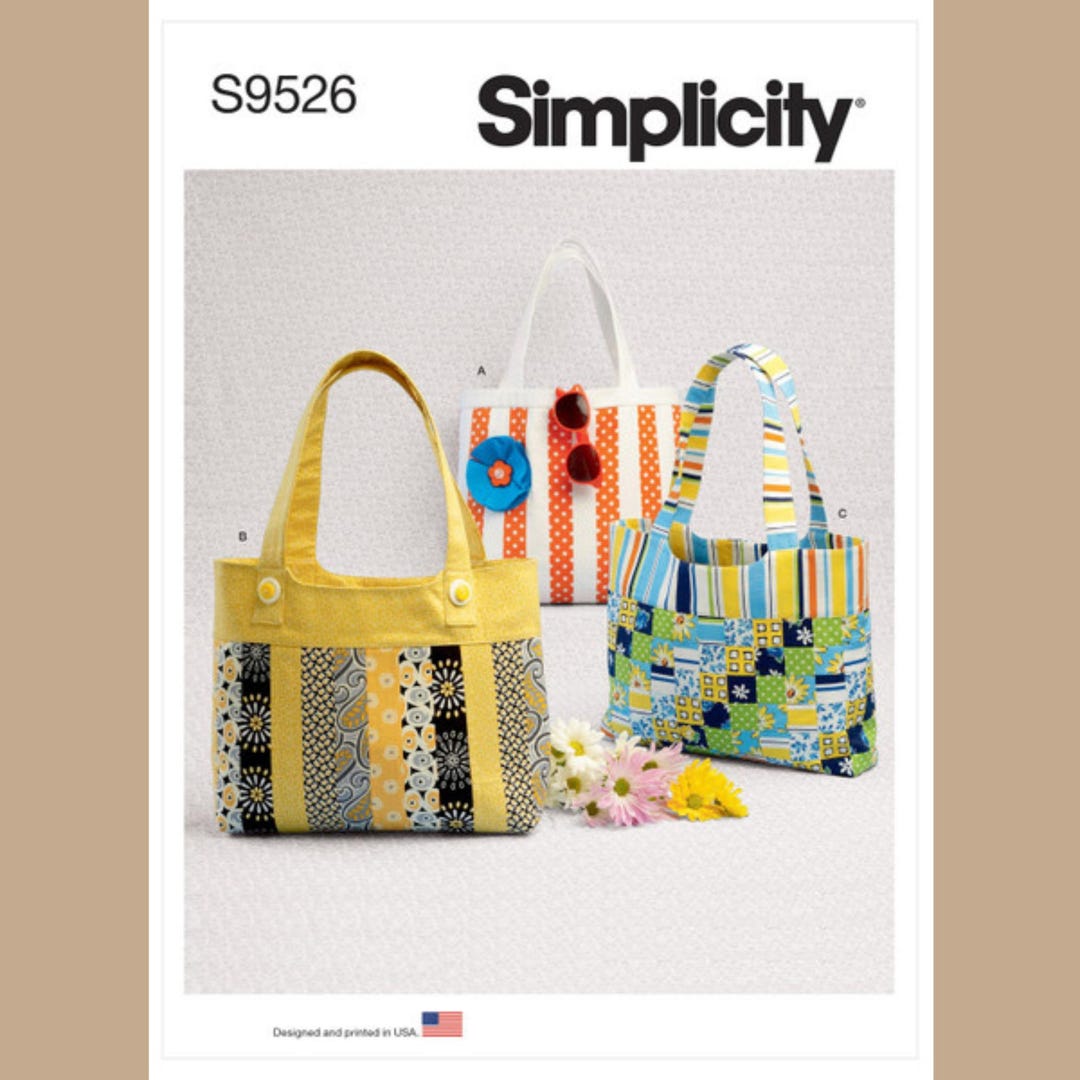 Simplicity S9526 Sewing Pattern for Easy-to-sew Quilted Bags in Two ...