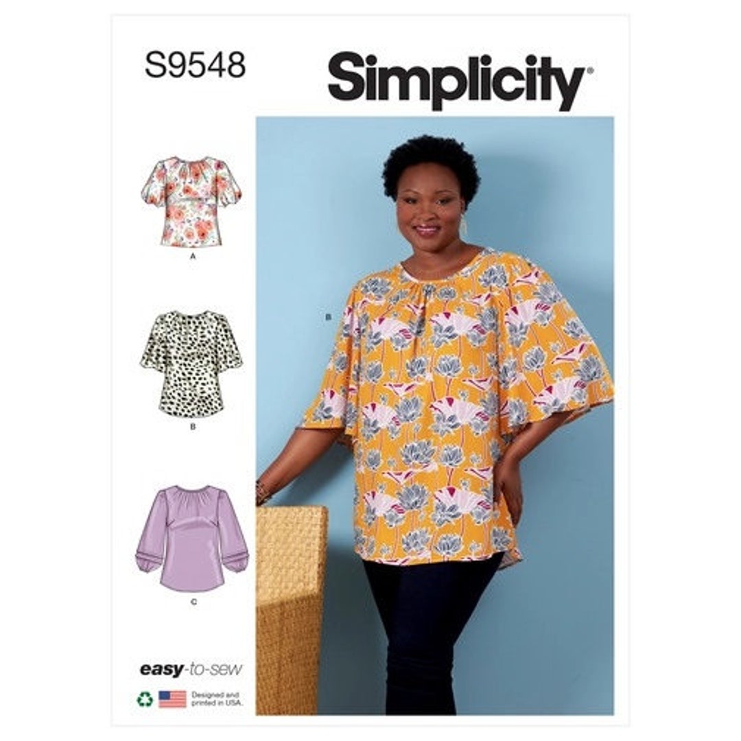 Simplicity S9548 Sewing Pattern, Women's Easy to Sew Tunic and Top With ...