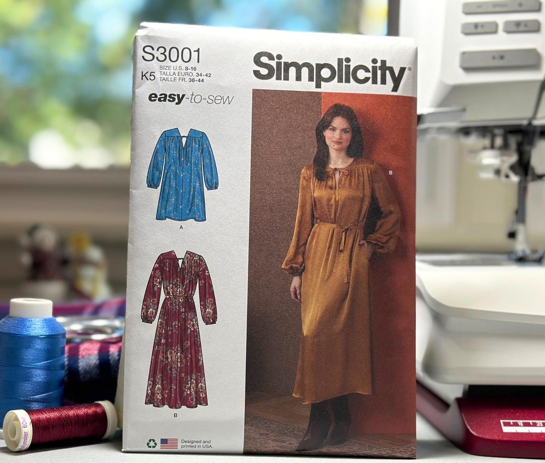 Simplicity S3001 Sewing Pattern for Misses Easy Sew Loose Fitting V ...