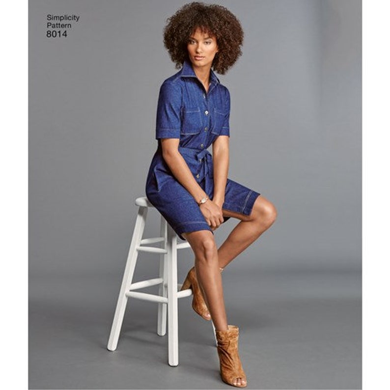 Simplicity S8014 Sewing Pattern for Misses' Front Button Shirt Dress ...