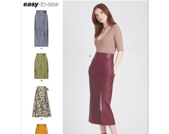 Butterick B6934 Sewing Pattern for Misses' Side Tie Wrap Skirt in Two ...