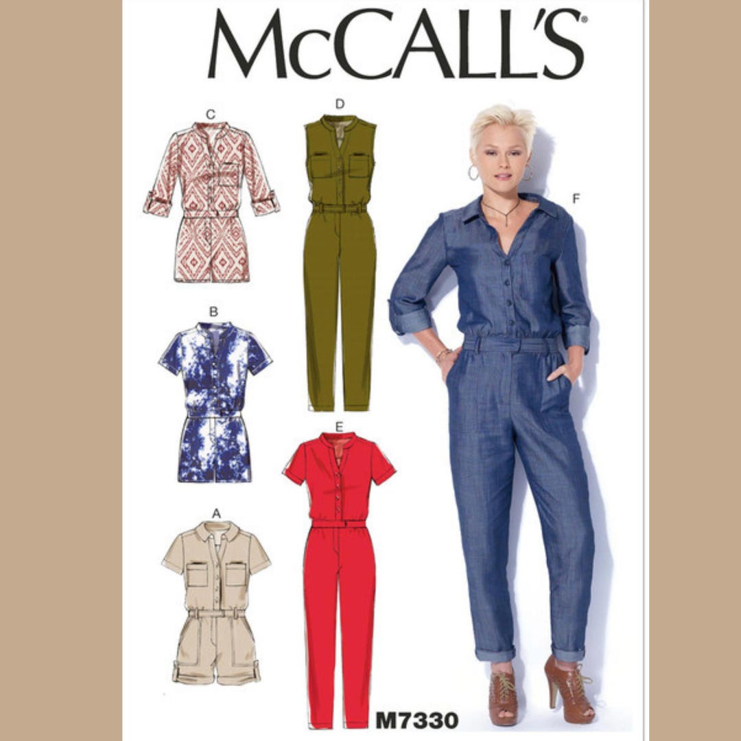 Mccall's M7330 Sewing Pattern for Misses' Front Button-up Utility ...