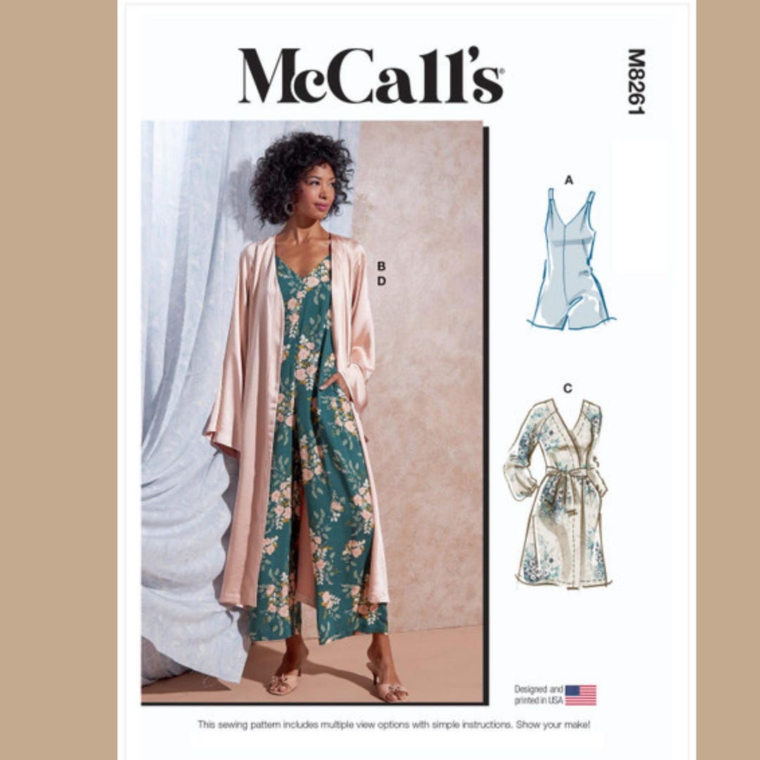 Mccall's M8261 Sewing Pattern for Misses' Easy to Sew Loungewear Romper ...