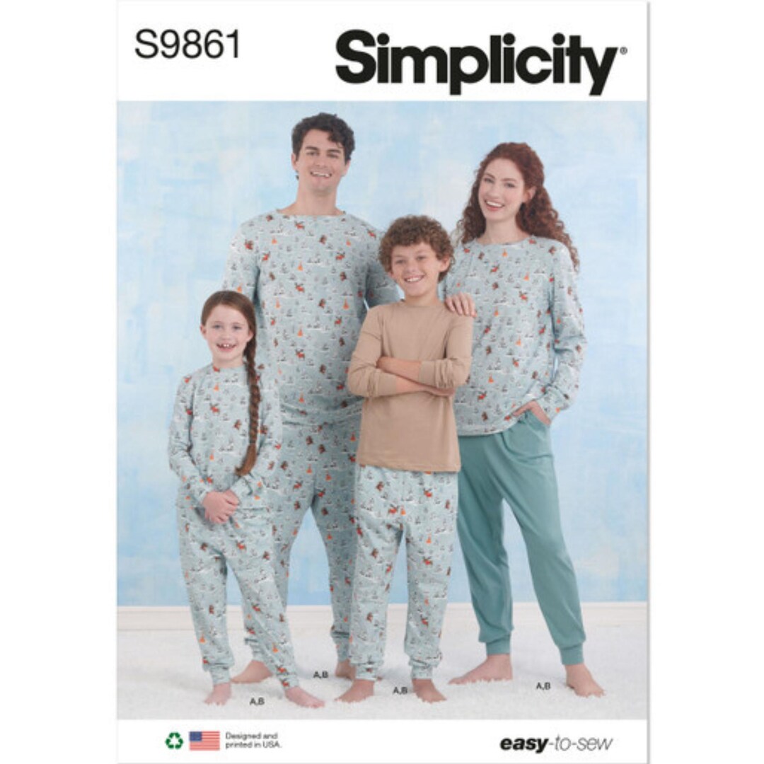 Simplicity S9861 Sewing Pattern for Children's, Teens' and Adults' Knit ...
