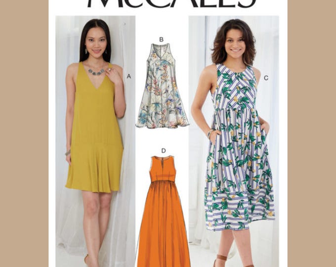 Misses' and Plus Size Empire Waist Dresses, Easy to Sew Close Fitting ...