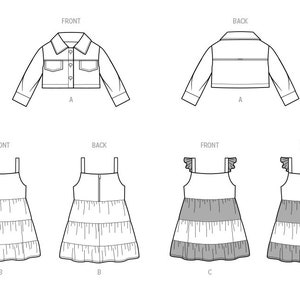 Simplicity S9899 Sewing Pattern for Easy to Sew Toddlers Jacket and Sleeveless Dress, Girls ...