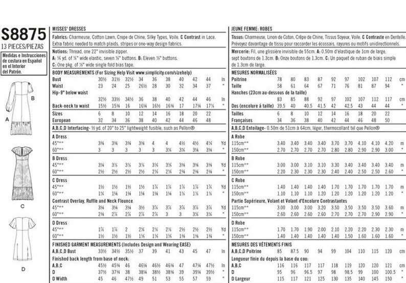 Simplicity S8875 Sewing Pattern Misses and Women's Plus - Etsy