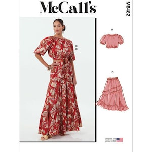 Mccall's M8482 Sewing Pattern for Misses' Easy to Sew Crop Tops and ...