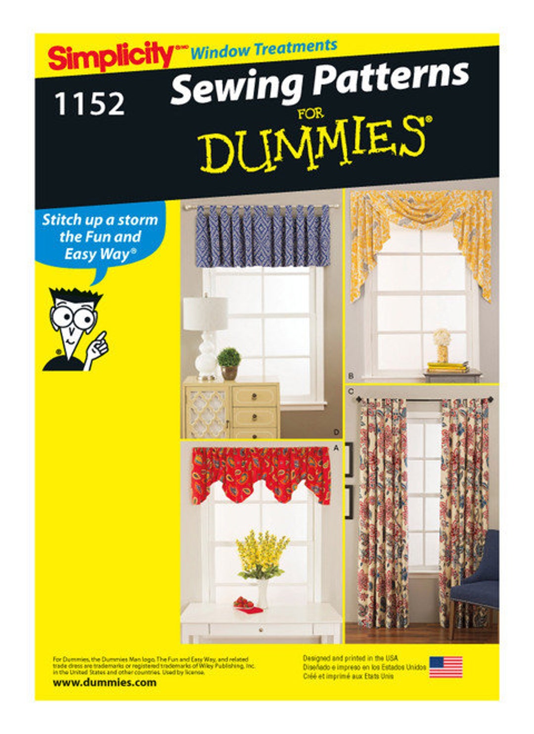 Simplicity S1152 Sewing Pattern for Window Treatments, Beginner ...