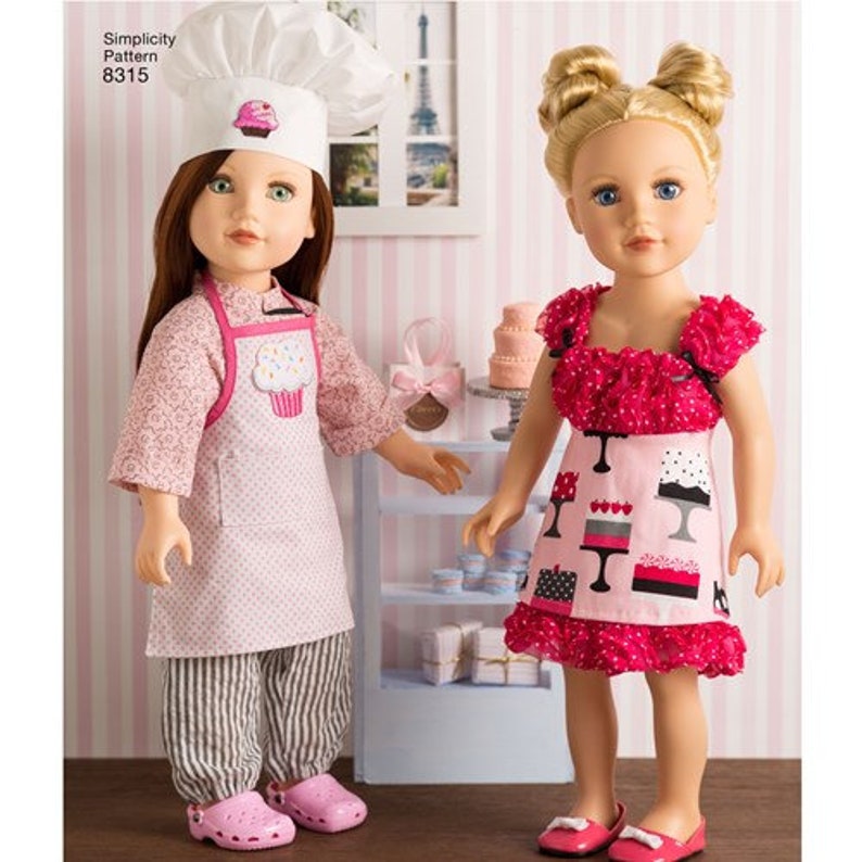 18 Inch Doll Sewing Pattern Chef Coat Hat and Cupcake Apron - Etsy