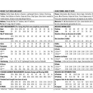 Simplicity 8890 Misses-plus Size Slip Dress and Front Closure Jacket ...