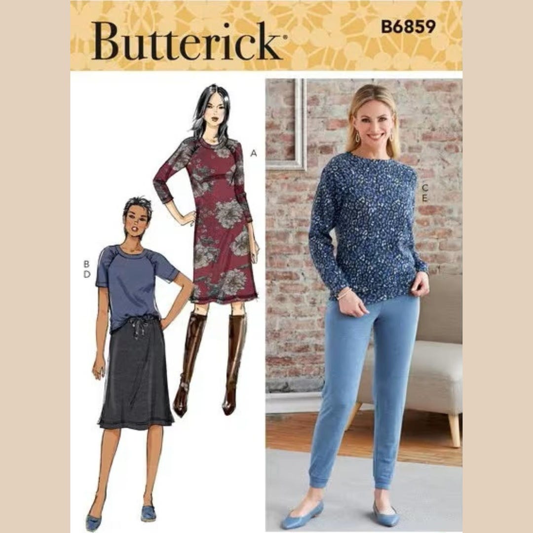 Butterick B6859 Sewing Pattern for Misses' Easy to Sew Raglan Sleeve ...