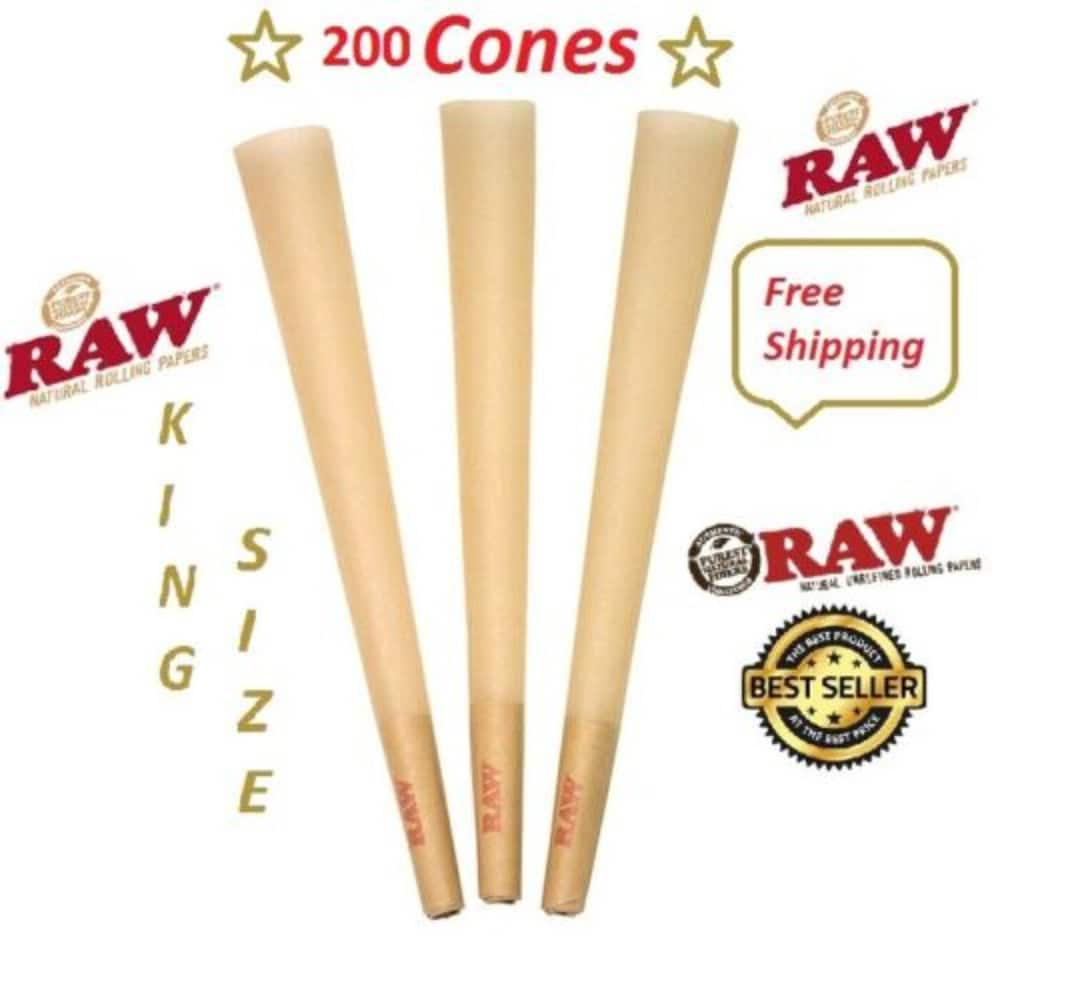 Raw King Size Classic Unbleached Natural Pre Rolled Cone 50 / 75 / 100 ...