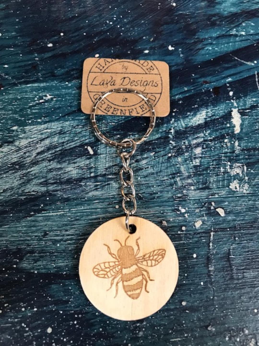 Wooden Bee Keyring - Honey Bee and Queen Bee Designs - Etsy