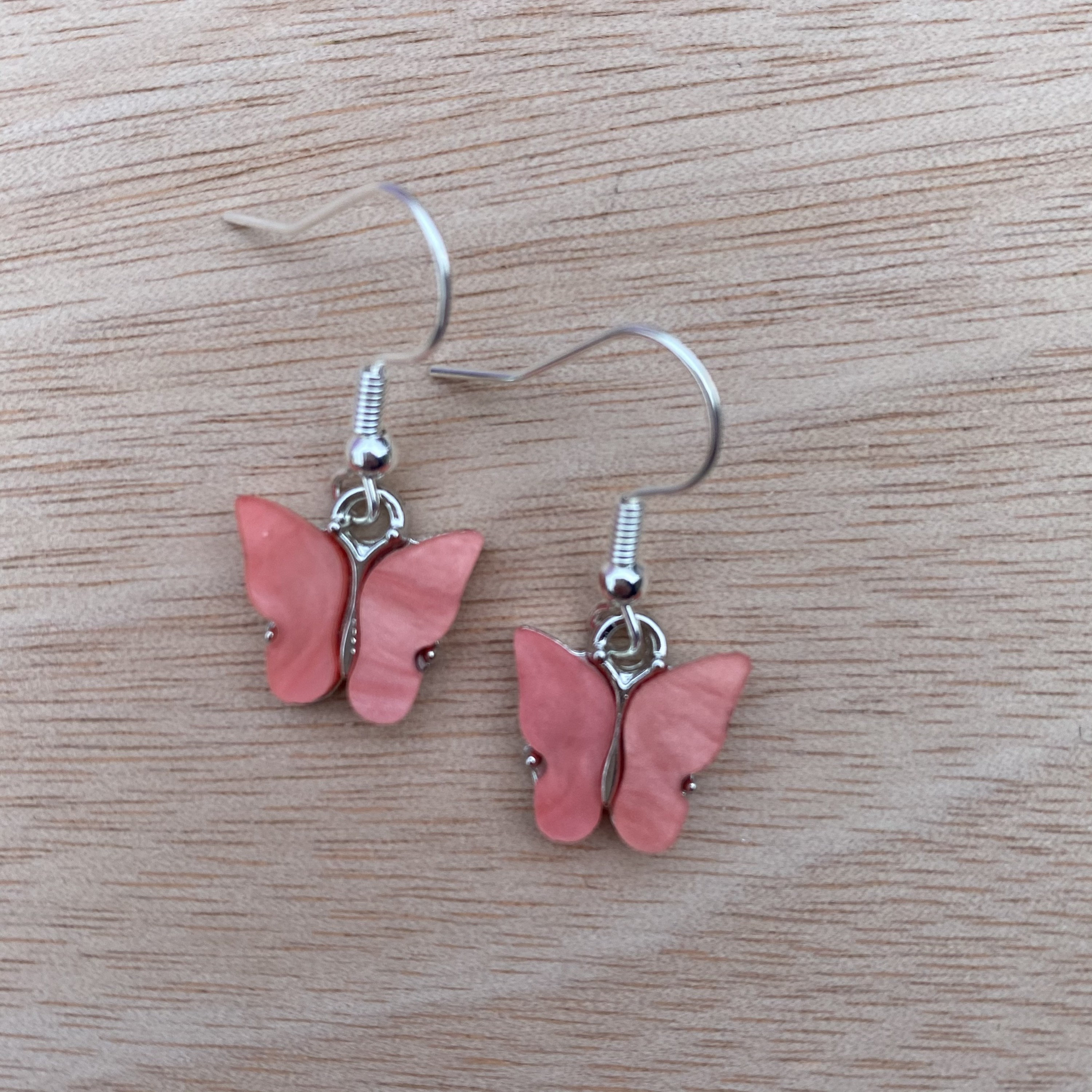 Silver Plated Butterfly Earrings - Various Colours - Etsy UK