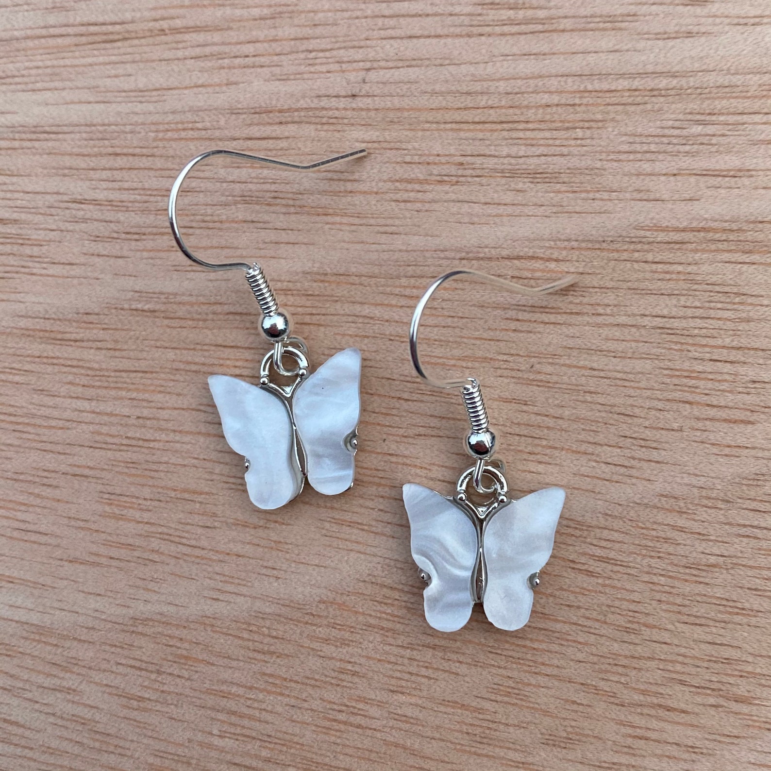 Silver Plated Butterfly Earrings - Various Colours - Etsy UK