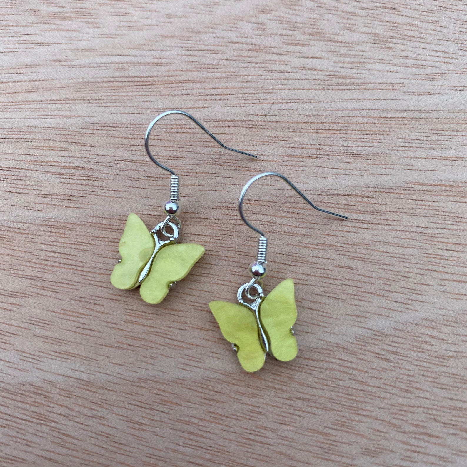 Silver Plated Butterfly Earrings Various Colours - Etsy UK